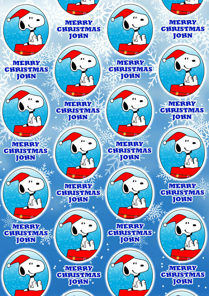 SNOOPY Personalised Christmas Gift Wrap - Snoopy Charlie Brown Wrapping ...