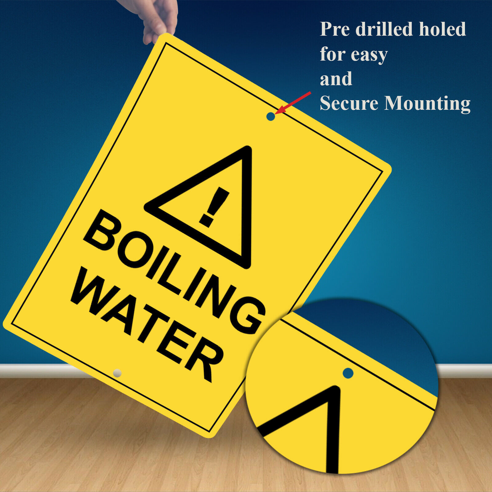 Boiling Water Warning Sign, Metal Aluminium Hazardous Health Safety ...