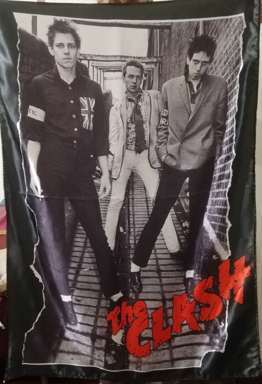 THE CLASH First LP FLAG BANNER CLOTH POSTER Punk CD - Clash
