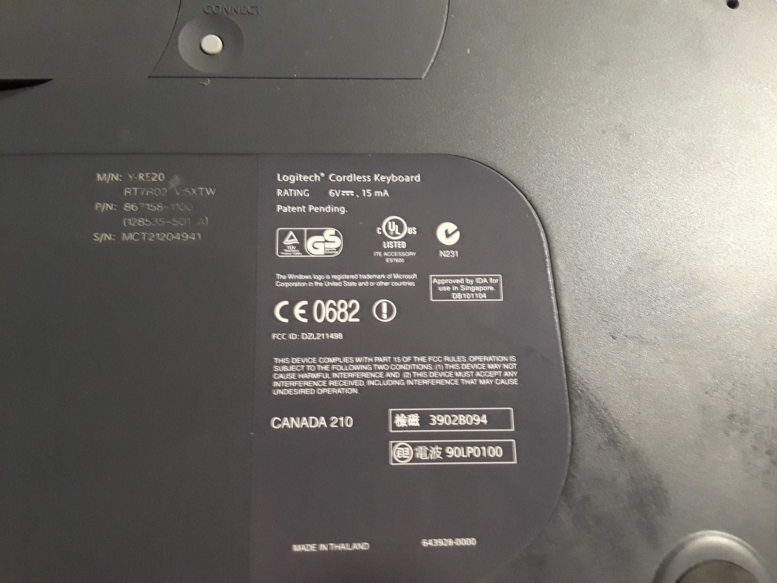 Logitech Cordless Keyboard Y Rj20 Keyboards And Keypads