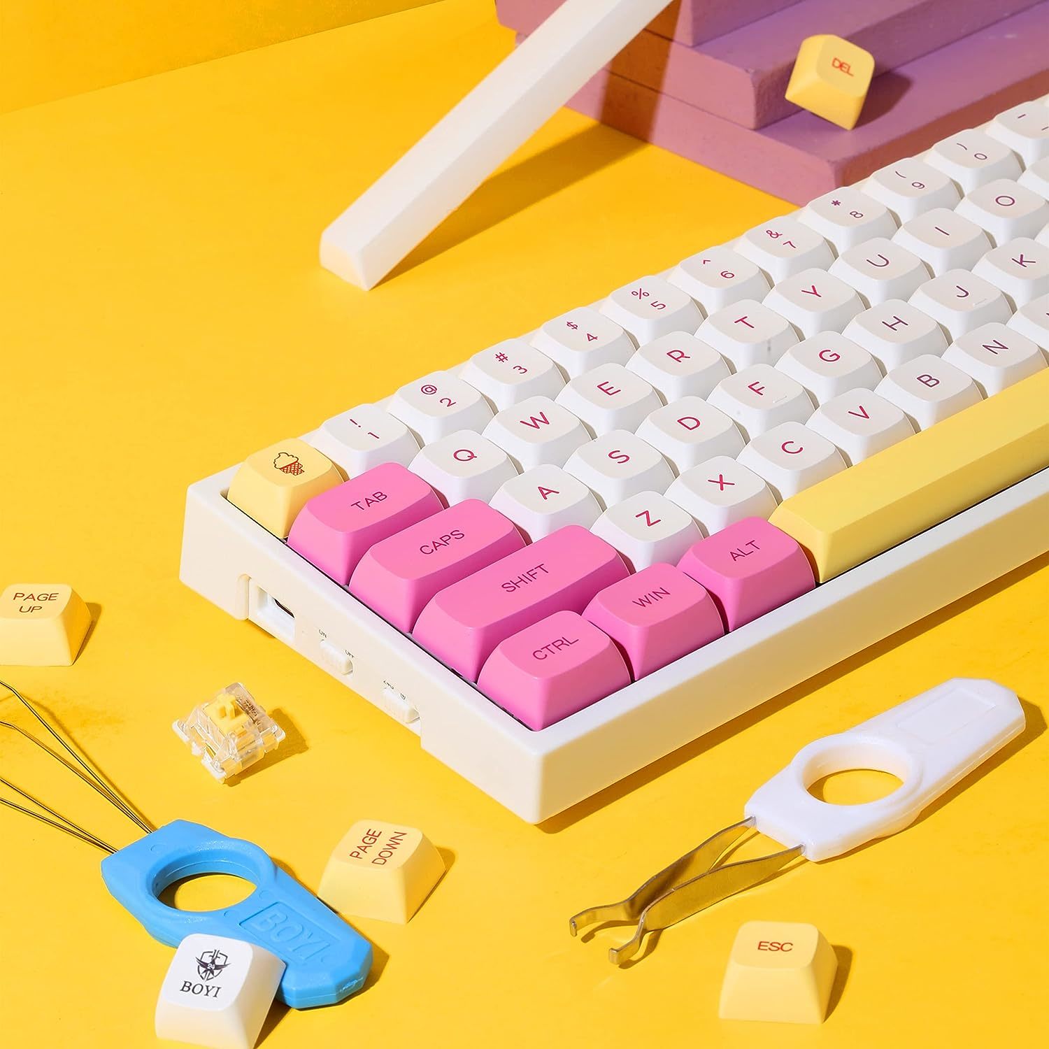 BOYI WK68 Hot Swappable RGB Mechanical Keyboard,Wireless Bluetooth 5.0 ...