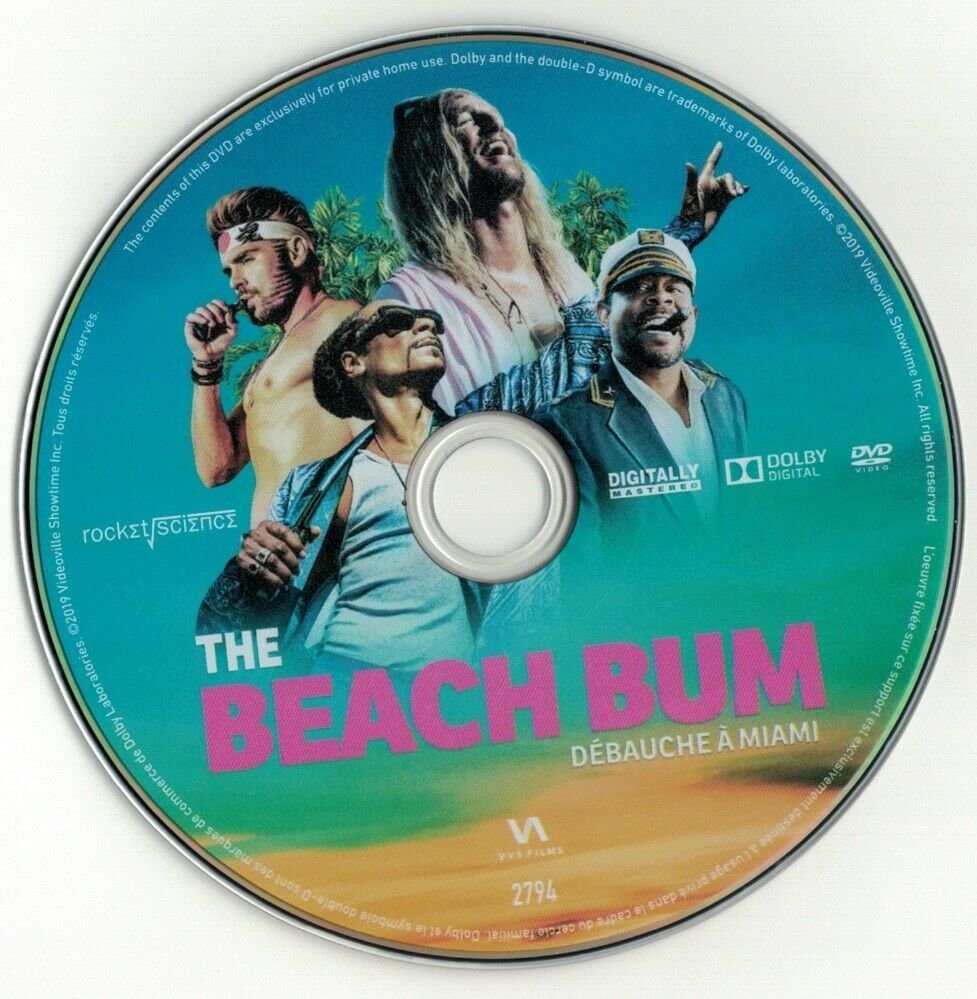 The Beach Bum (DVD disc) 2017 Matthew McConaughey, Zac Efron, Snoop ...