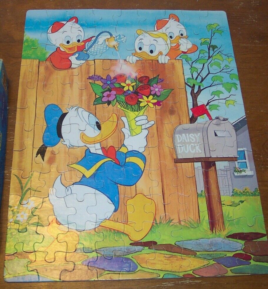 VINTAGE 1983 Walt Disney Donald Duck Huey, Dewey & Louie PUZZLE 100 ...