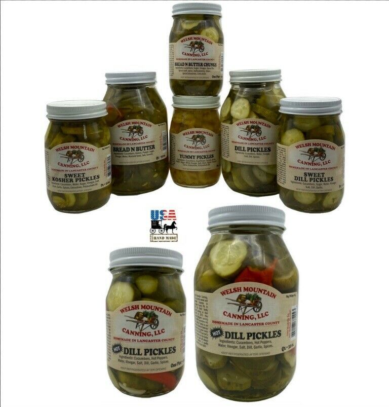 AMISH HOT DILL PICKLES with Hot Peppers & No Sugar Added PA Dutch ...