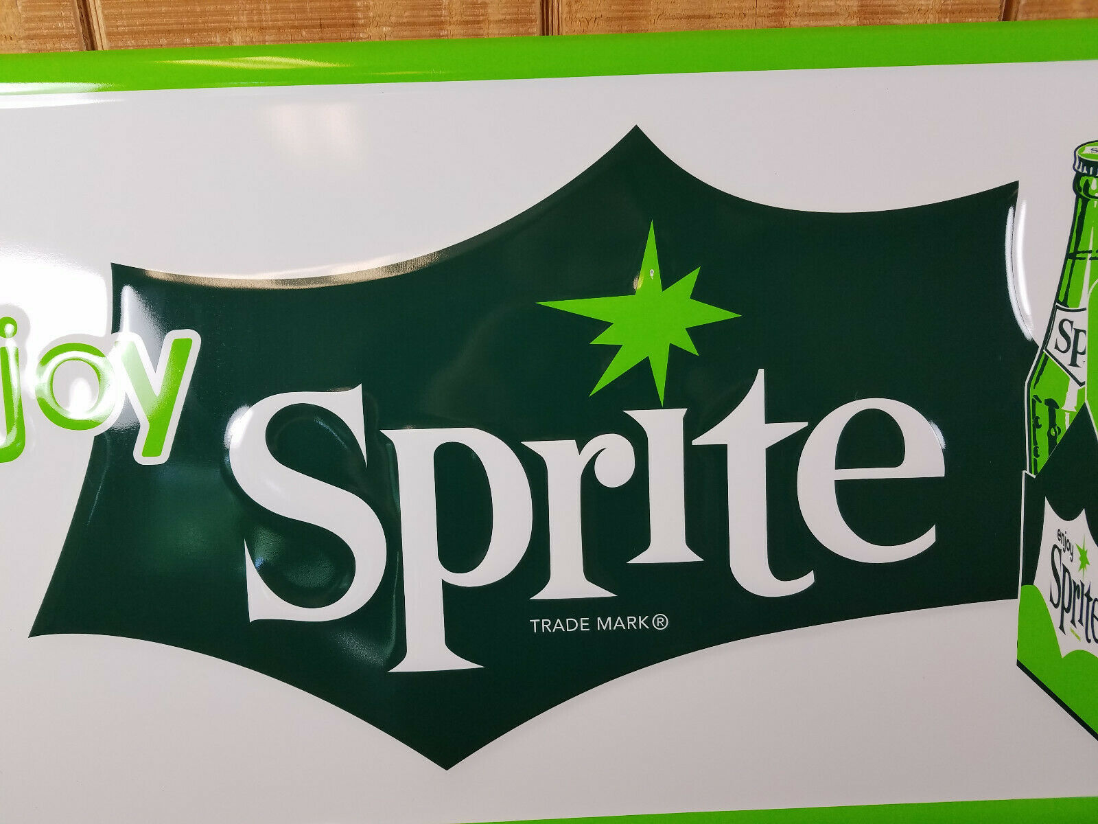 ENJOY SPRITE SIX PACK 36" LONG AMERICAN MADE EMBOSSED METAL ADVERTISING ...