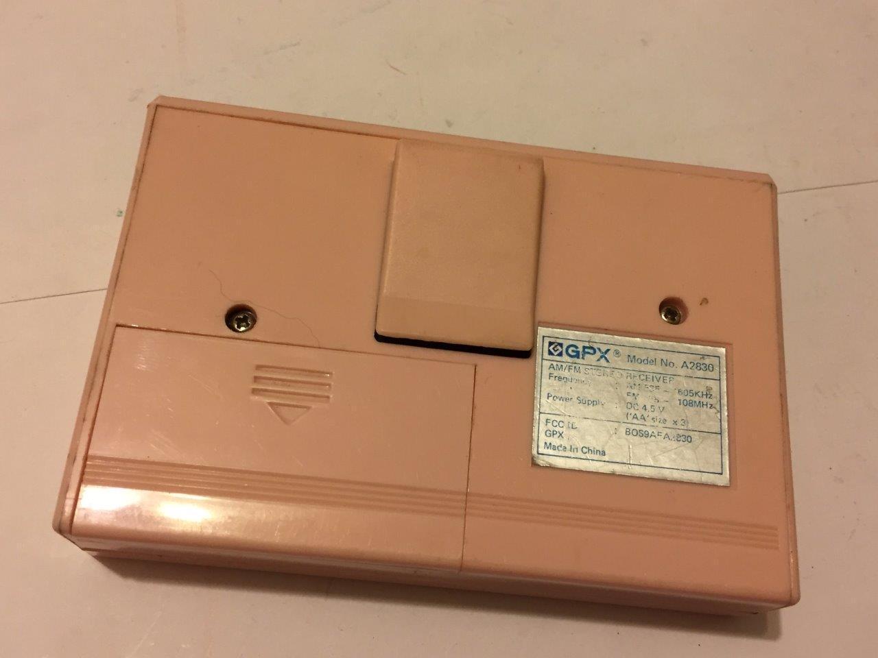 Vintage Pink GPX AM/FM Stereo Personal Receiver Model A2830 Works No ...