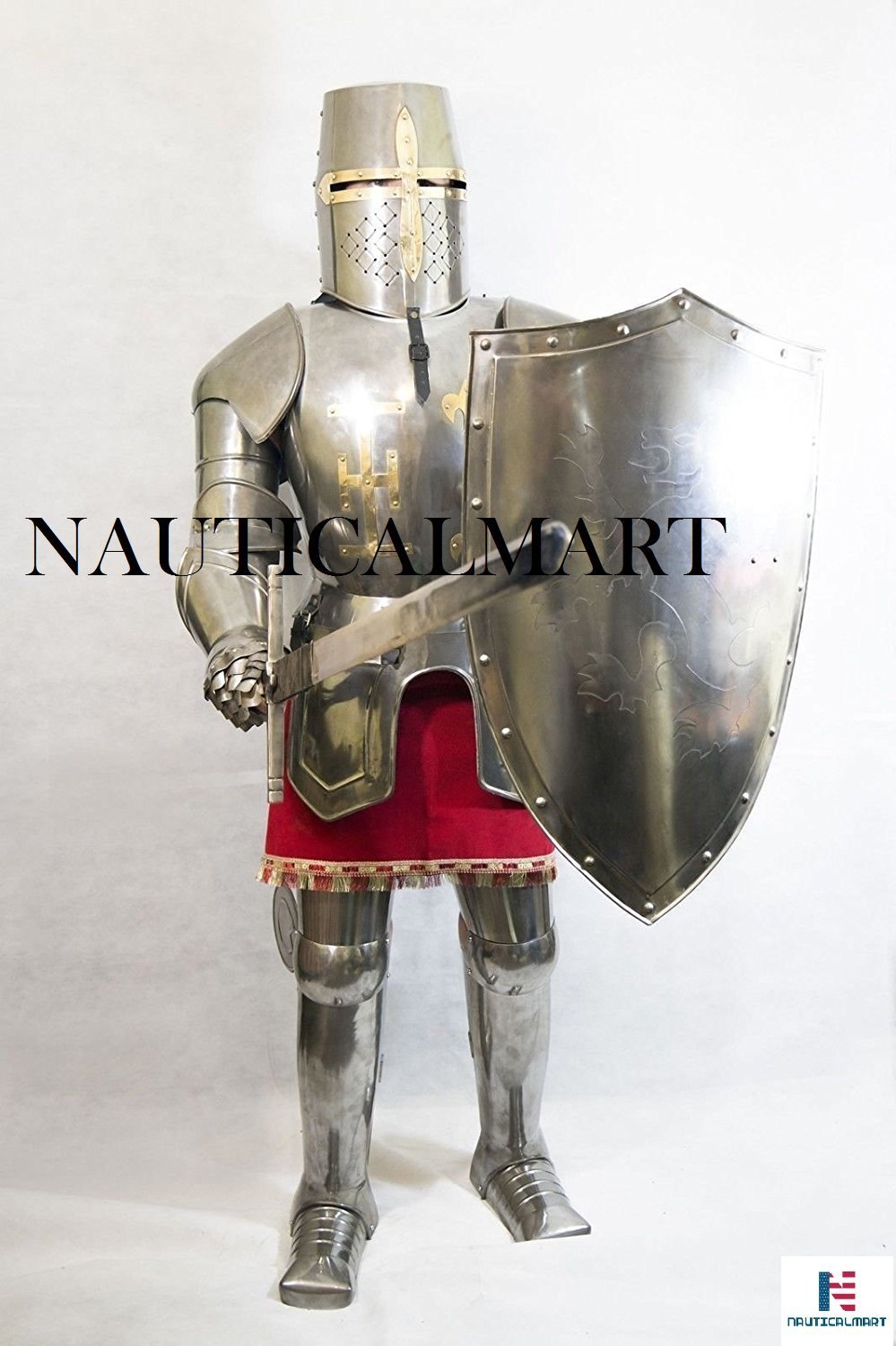Full Size and Fully Wearable Knights Templar Suit of Armor - Halloween ...