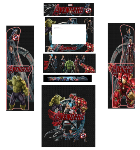 AtGames Legends Ultimate Avengers Hulk & Iron Man/Arcade Cabinet Art ...
