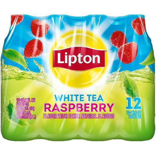 Lipton Raspberry White Iced Tea, 16.9 Fl Oz, (24 Bottles) - Tea