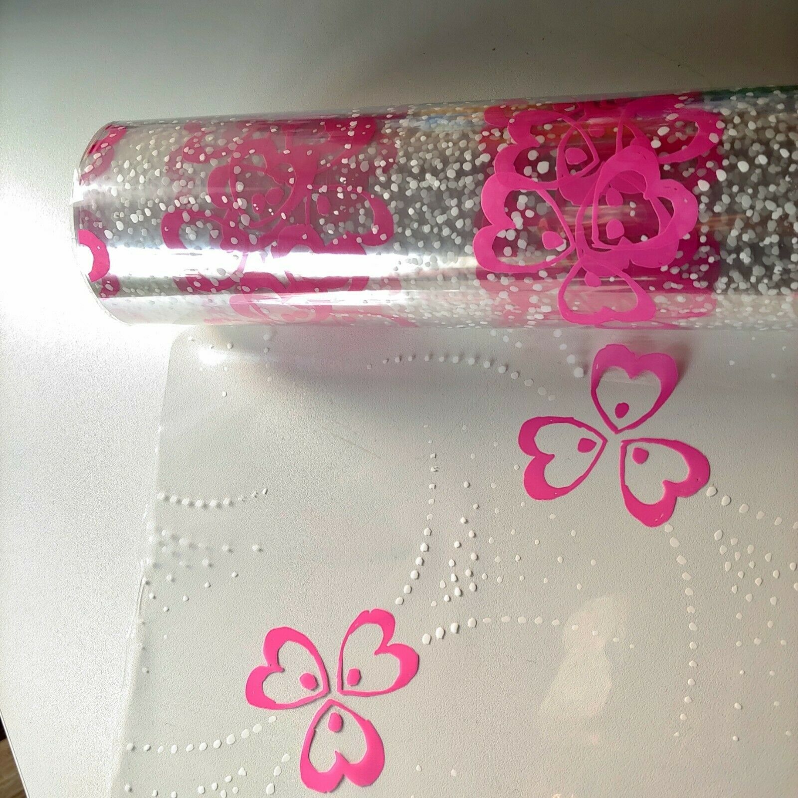 Pink Floral See Through Cellophane Gift Paper/Wedding Birthday Hampers ...