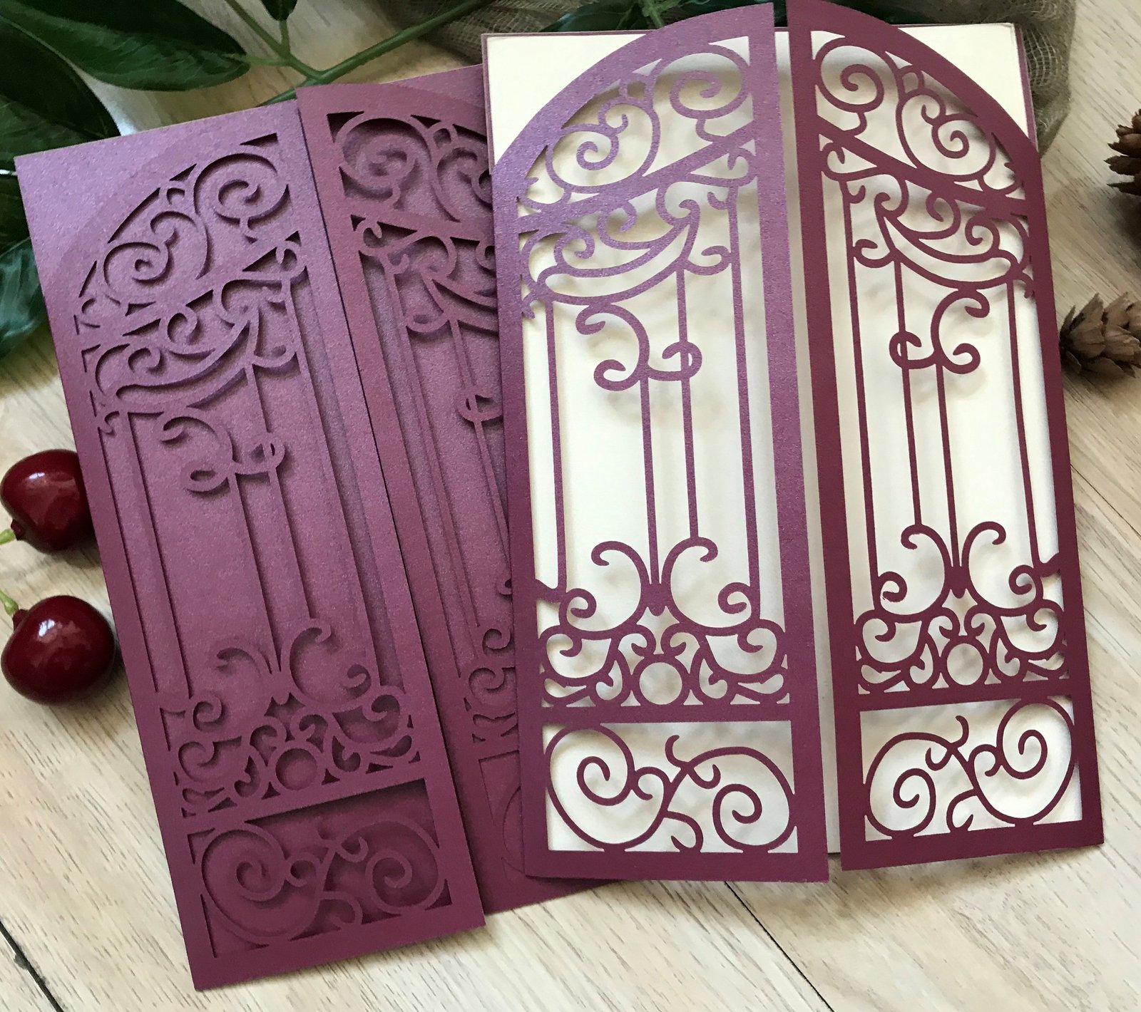 50pcs custom laser cut wedding invitations,laser cut birthday ...