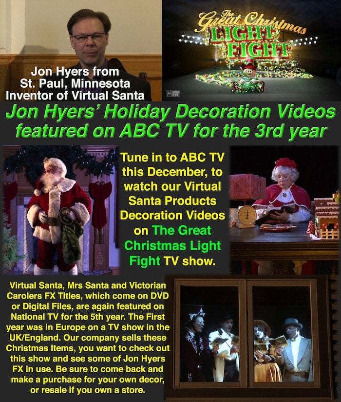 Original Virtual Santa DIGITAL DOWNLOAD for Window Projection - Movies