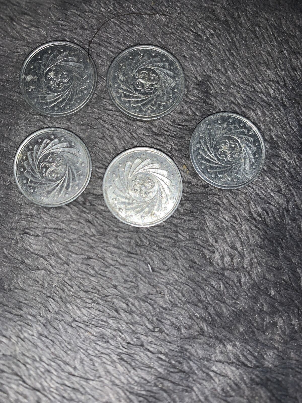 5-Aluminum Union Tokens See Pictures - Exonumia