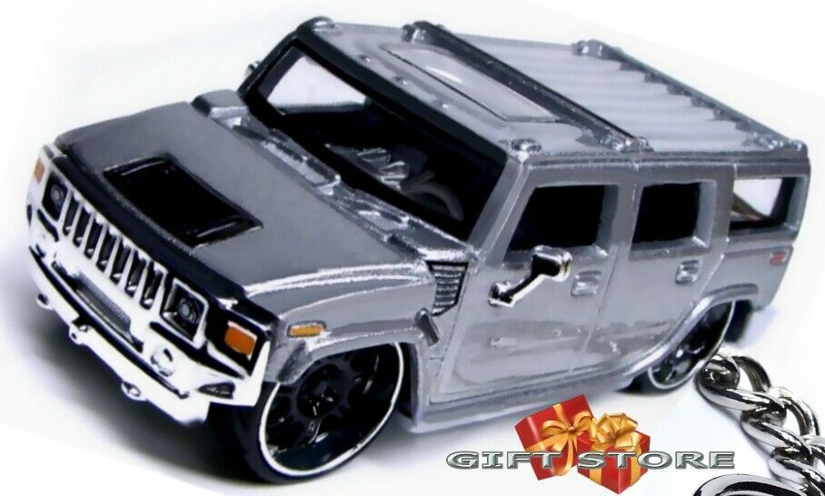 RARE KEY CHAIN SILVER PEWTER HUMMER H2 HUMVEE LOW RIDER CUSTOM LIMITED ...