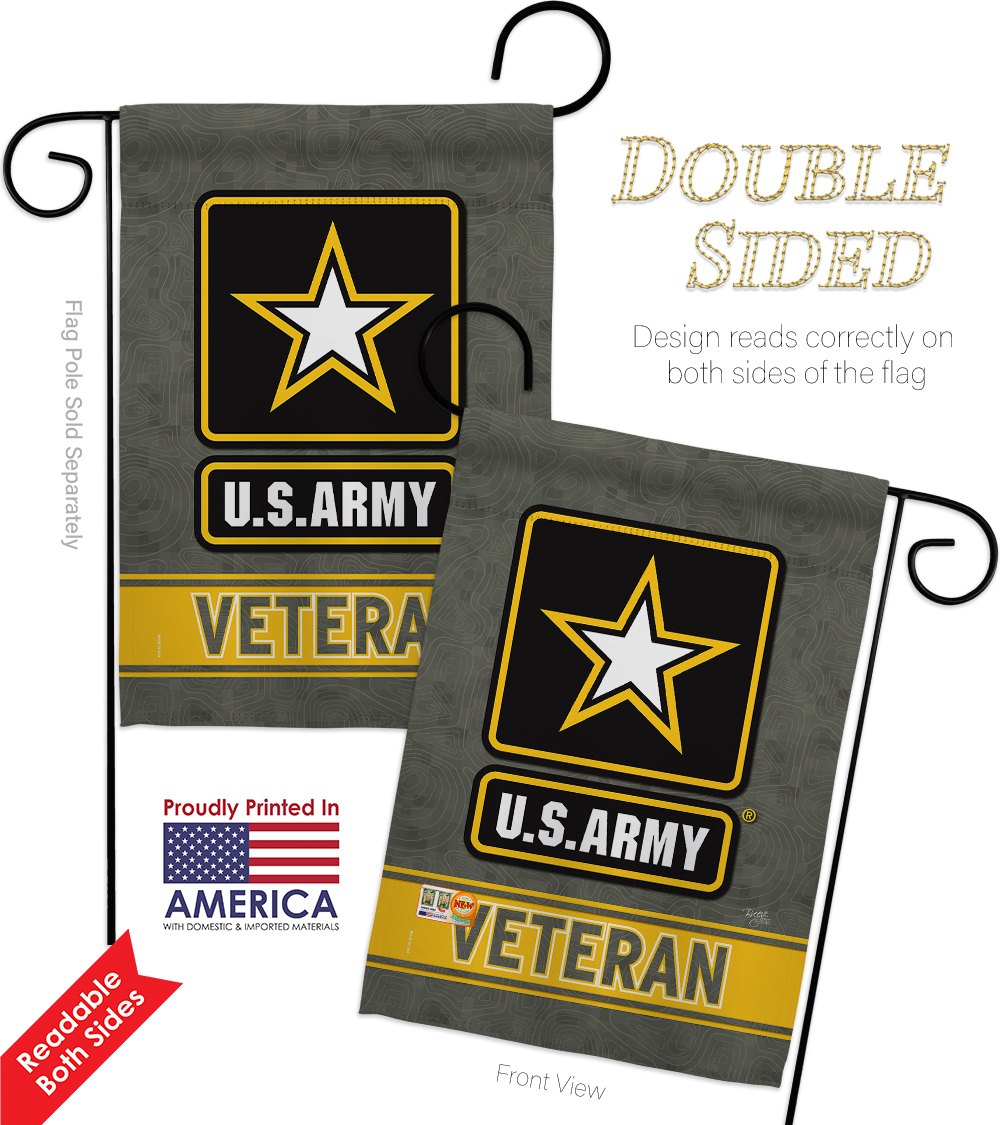 US Army Veteran - Impressions Decorative Metal Garden Pole Flag Set ...
