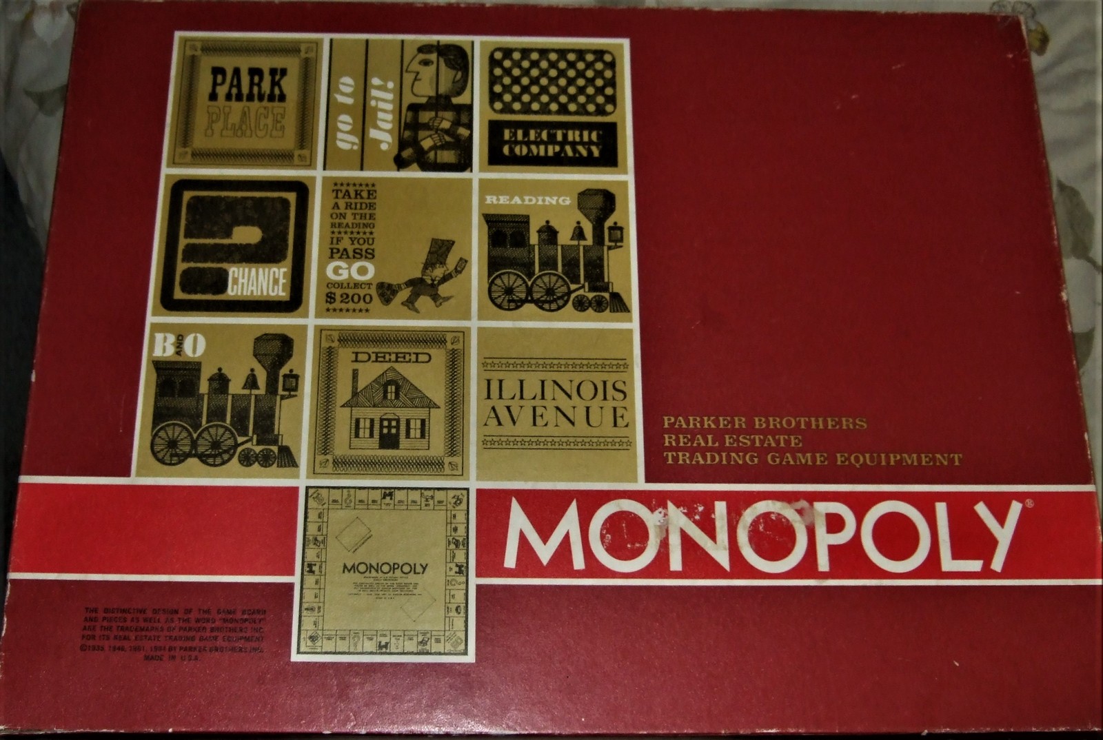 Monopoly Board Game Vintage 1964 Parker Brothers Red Box w/Banker Tray ...