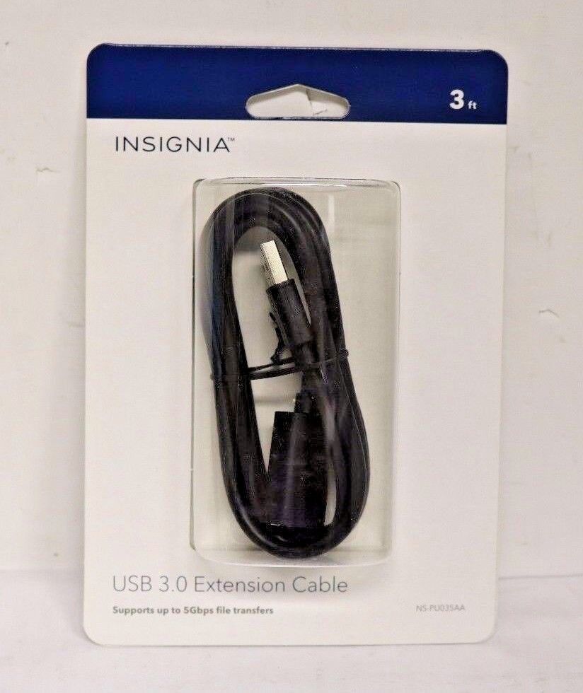 Insignia - 3' USB 3.0 Type-A-Female-to-Type-A-Male Cable - Black - USB ...