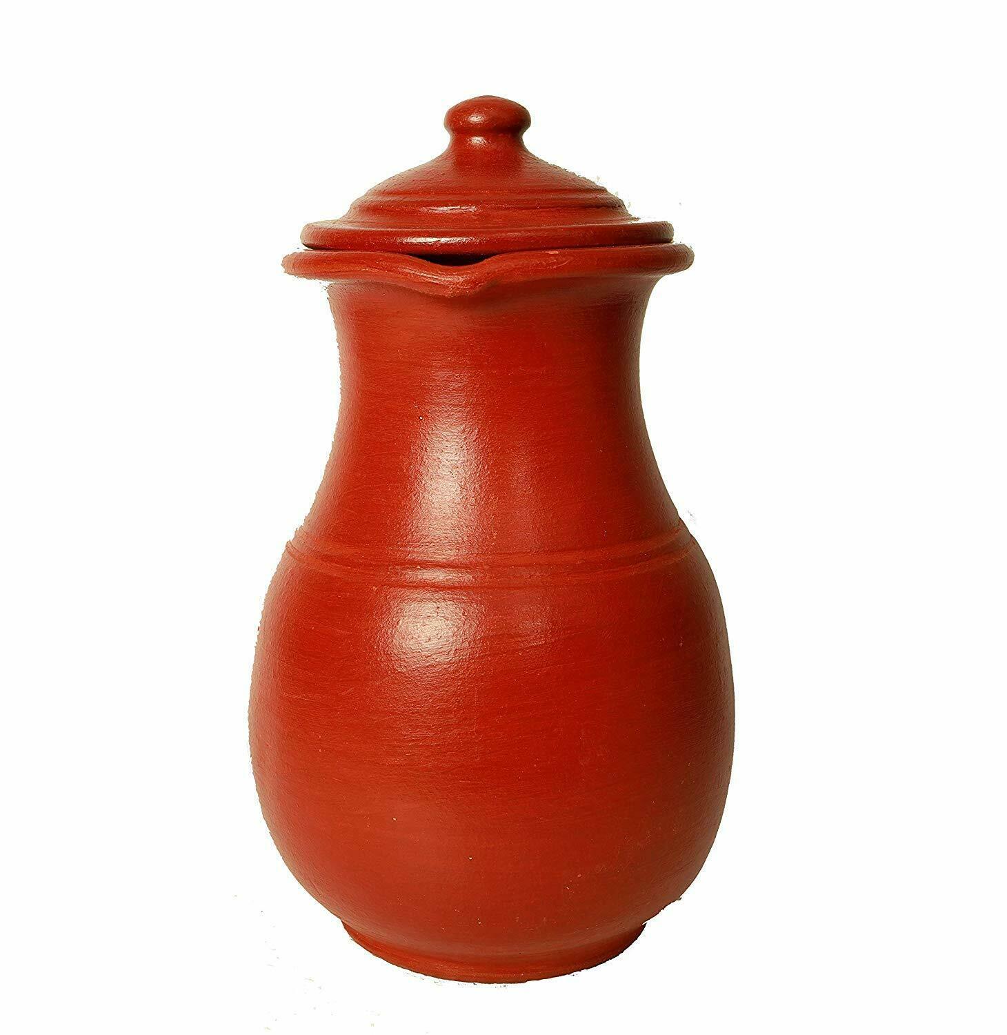 Water Jug Handmade Terracotta/Clay Water Jug 1.8 LTR Natural Mud Color ...