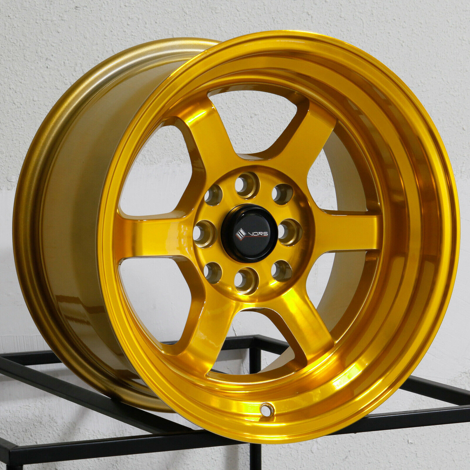 15x8 Vors TR7 4x100/4x114.3 0 Candy Gold Wheels Rims Set(4) 73.1 - Wheels