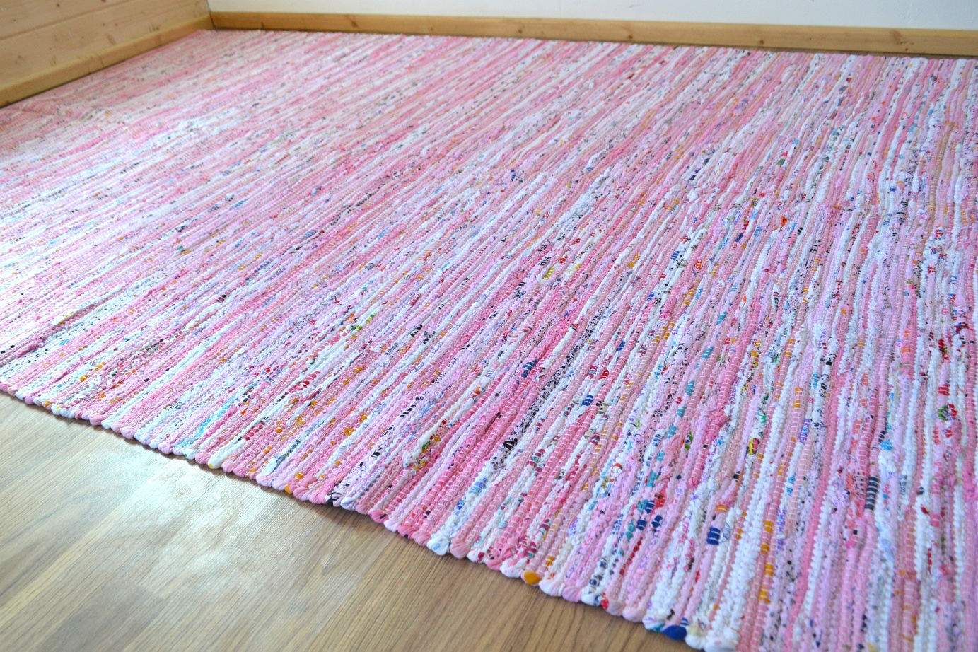 Pink Pastel Chindi Rag Rug Handmade Recycled Cotton 140x210cm 5x7 ...