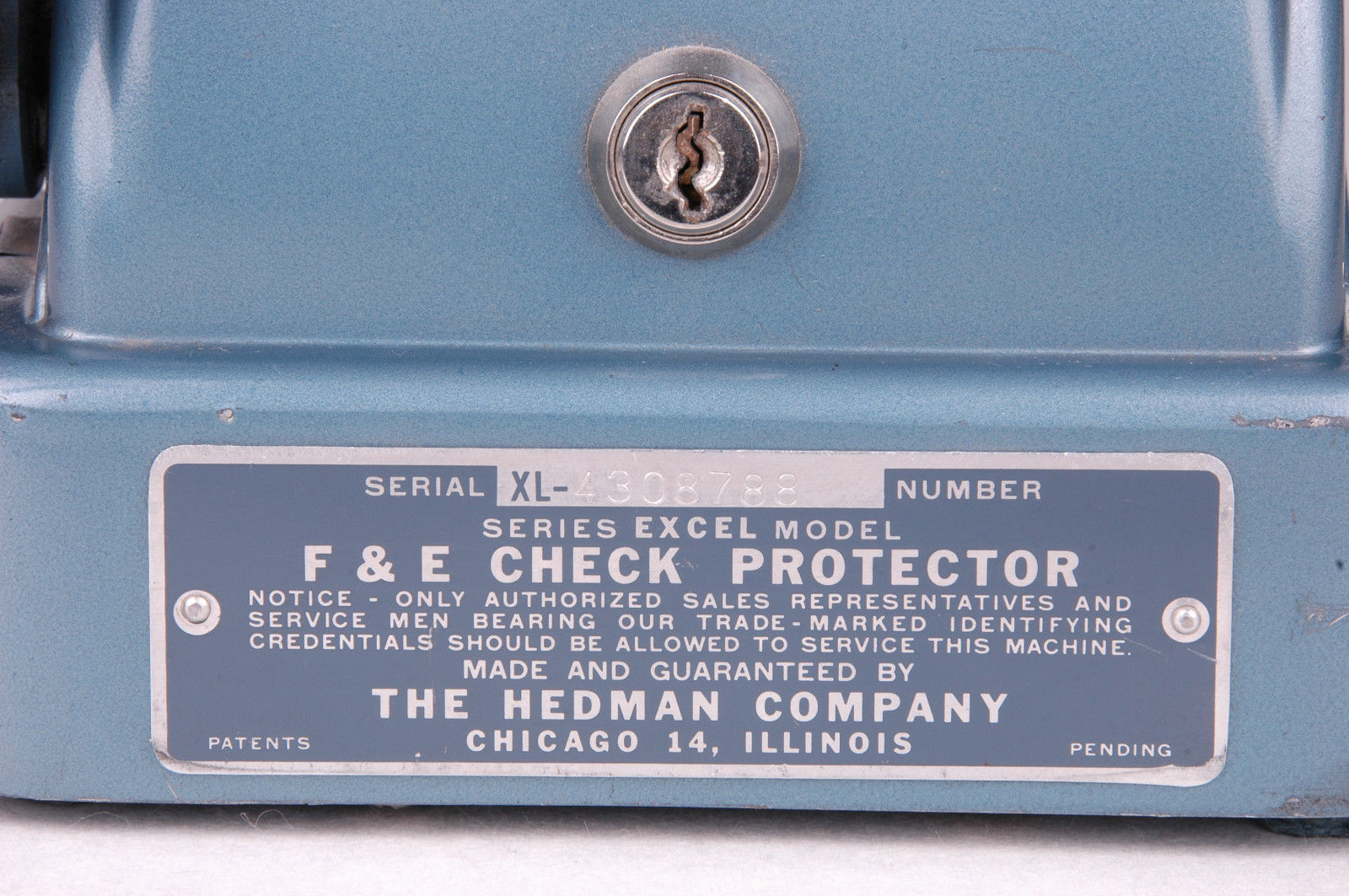 Vtg F & E Hedman Company Check Protector Maker Printer Series Excel ...