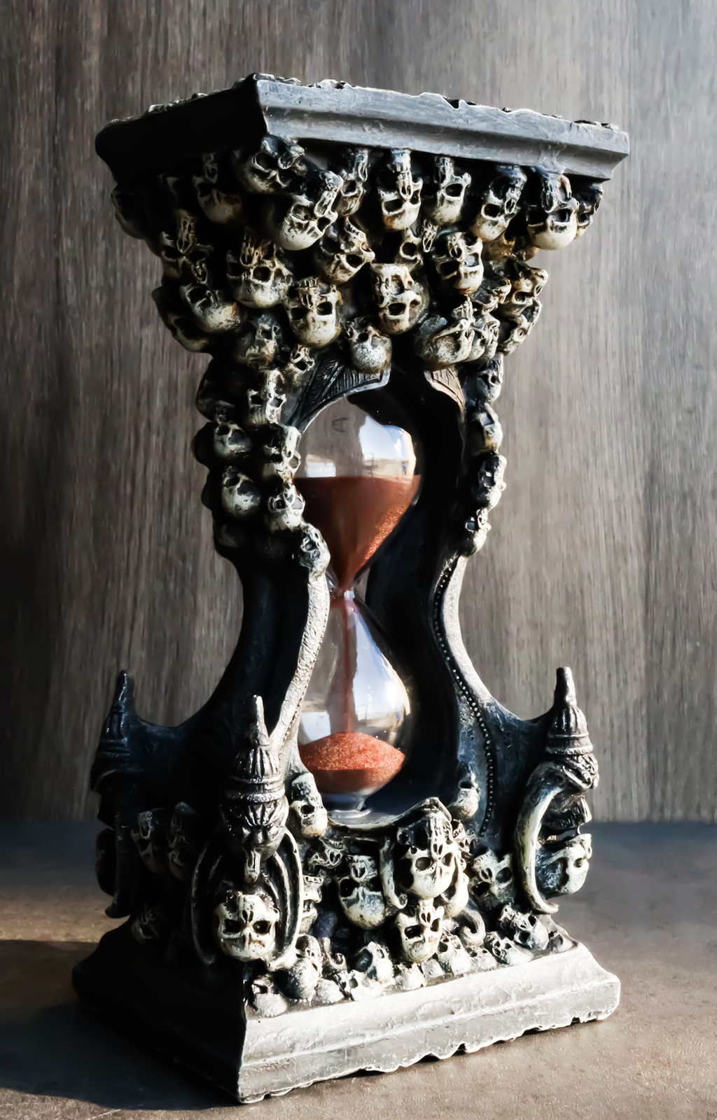 Gothic Graveyard Morphing Cranium Skulls Invertible Pillar Sand Timer ...