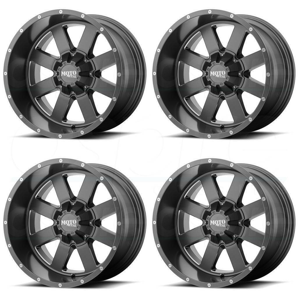 17x10 Moto Metal MO962 8x170 -24 Gunmetal Wheels Rims Set(4) - Wheels