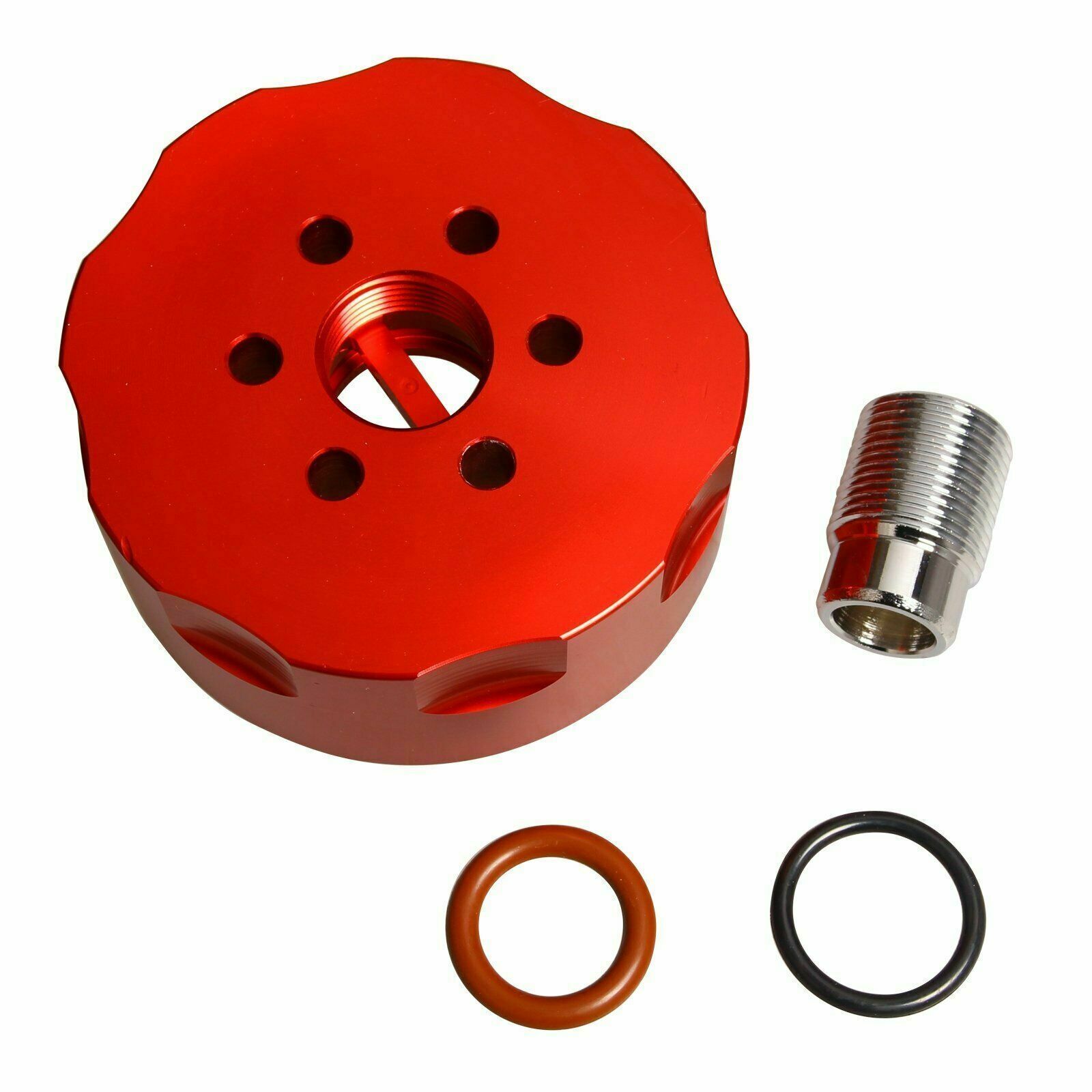 Fuel Filter Adapter Red CAT Kit w/ Primer Seals Fit 01-16 GM Duramax 6 ...