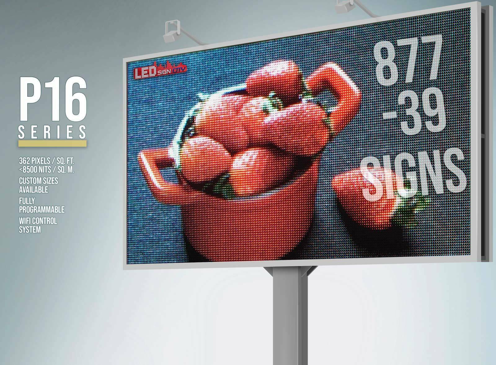P16 Series 3'X5' programmable outdoor full color digital led sign with ...
