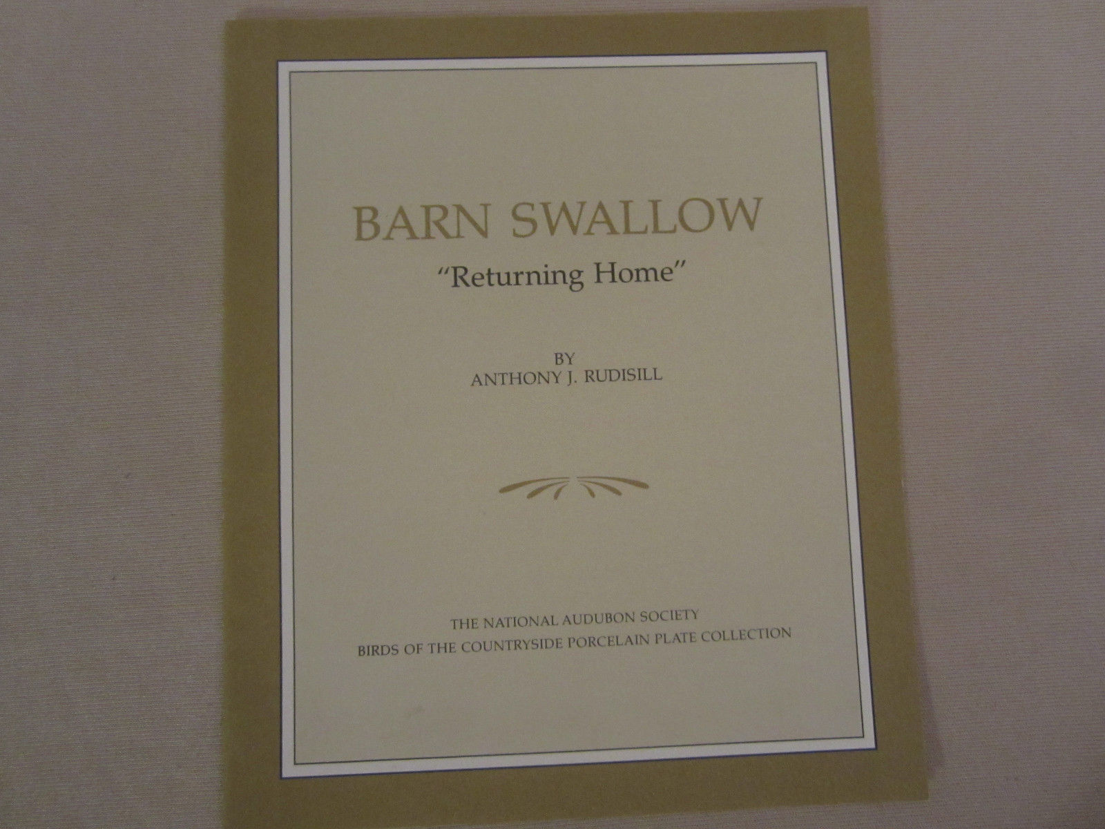 BARN SWALLOW "RETURNING HOME" collector plate ANTHONY RUDISILL Birds ...