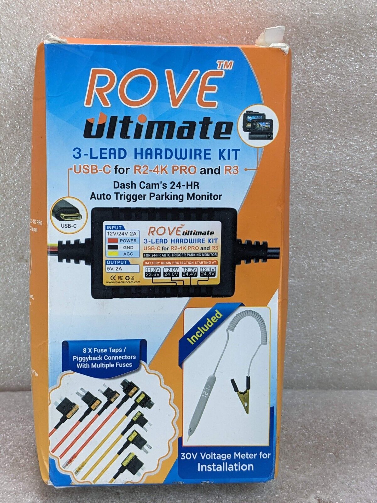 ROVE Dash Cam Hardwire Kit, USB Type C - ROVE R3, R2-4K PRO Dash Cam ... ROVE Dash Cam Hardwire Kit, USB Type C - ROVE R3, R2-4K PRO Dash Cam ...