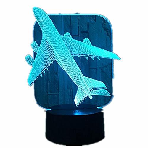 Aircraft Warplane Model Creative 3D Night Light Touch Jet Plane Desk ...