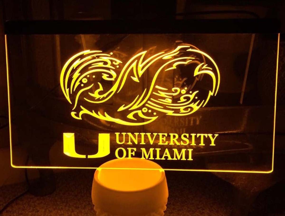 University Of Miami LED Neon Sign Home Decor Display Glowing - Other ...