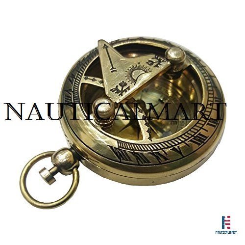 NauticalMart Push Button Brass Pocket Compass - Compasses