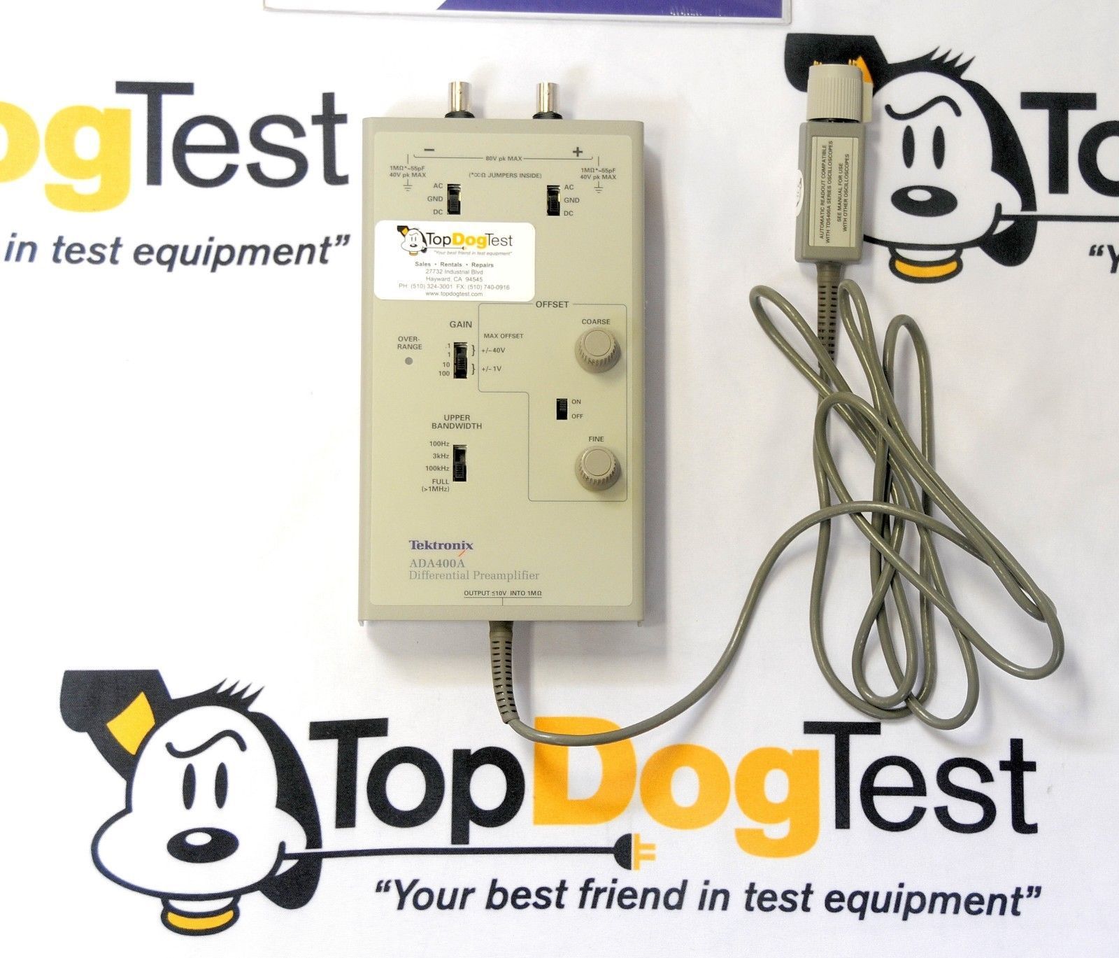 Typically 100 dB Tektronix ADA400A Differential Preamplifier ...