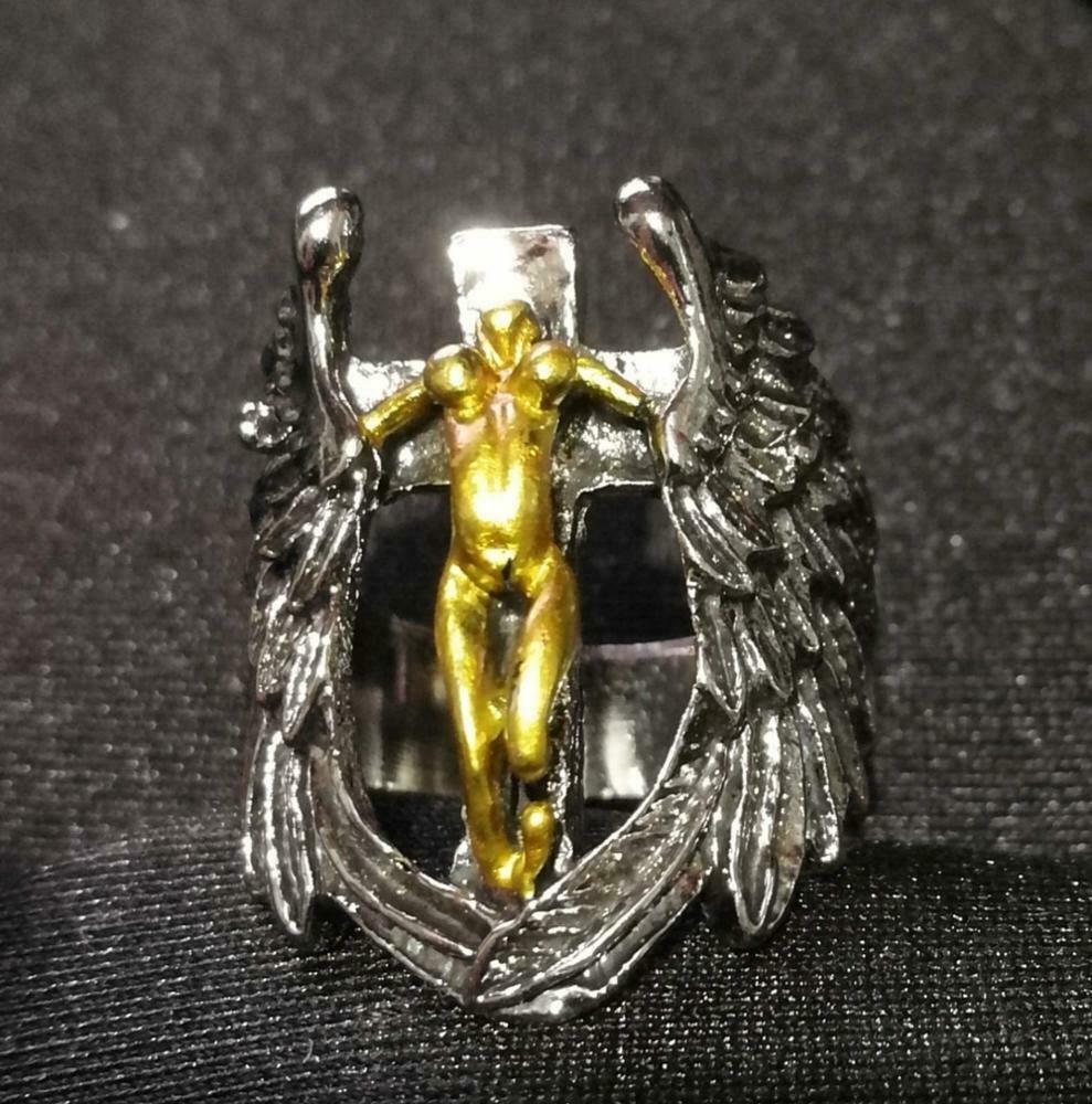 St Michael The Archangel Ring Wing Angle Stainless 316L Gabriel Prayer ...