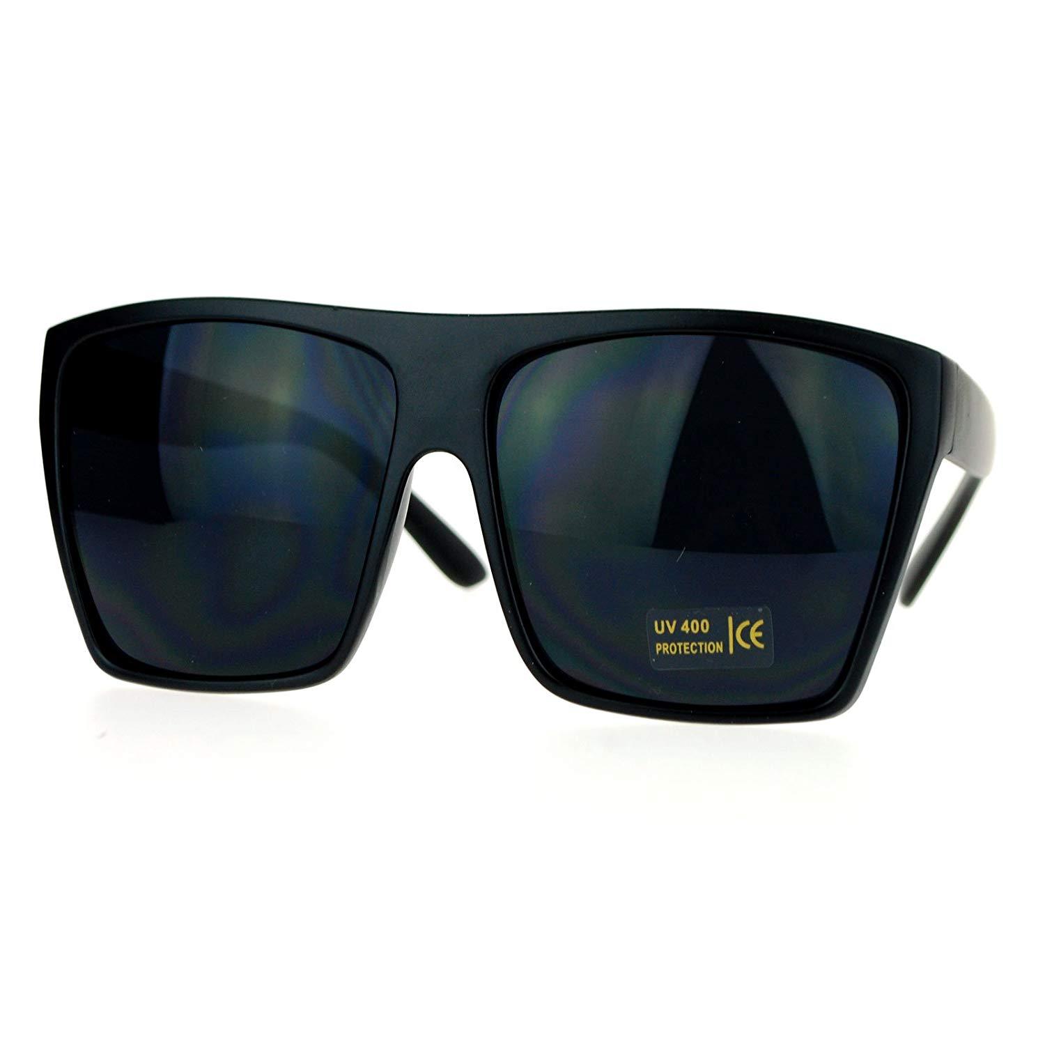 Mens Extra Large All Black Mad Dog Gangster Hip Hop Rapper Sunglasses ...