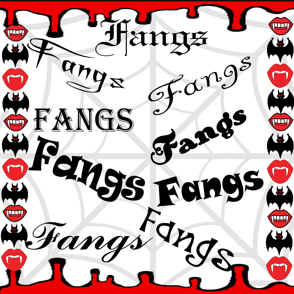 Fangs-Digital ClipArt-Fonts-Gift Tag-Notebook-Halloween-Scrapbook-Gift ...