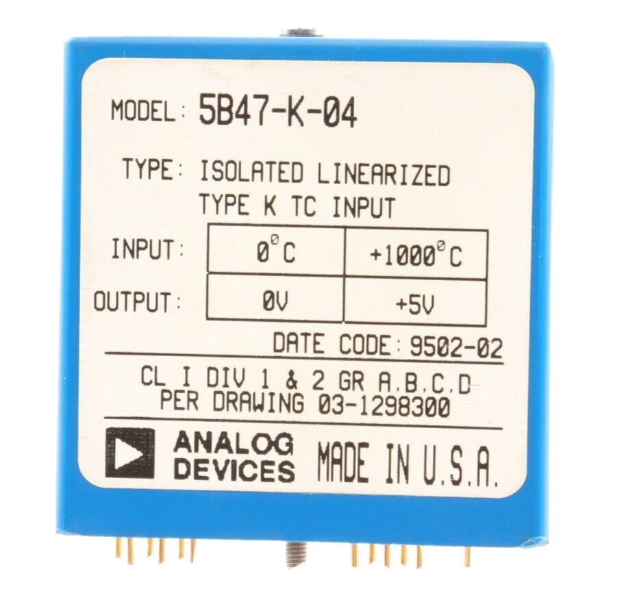 5B47-K-04 Anolog Devices ISOL LINEAR TC INPUT TC I/O Module Type "K ...