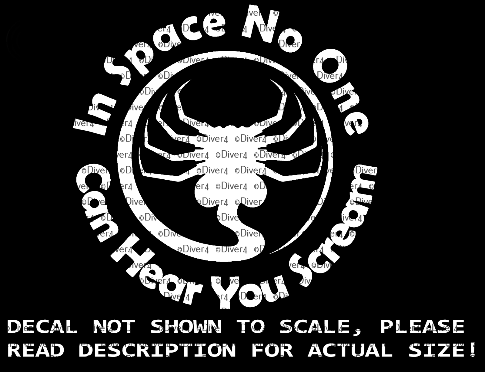 Aliens Face Hugger In Space No One Can Hear You Scream Vinyl Decal USA ...