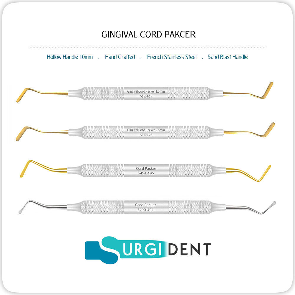 CORD PACKER DENTAL GINGIVAL RETRACTION INSTRUMENTS *SET OF 4* - Dental ...
