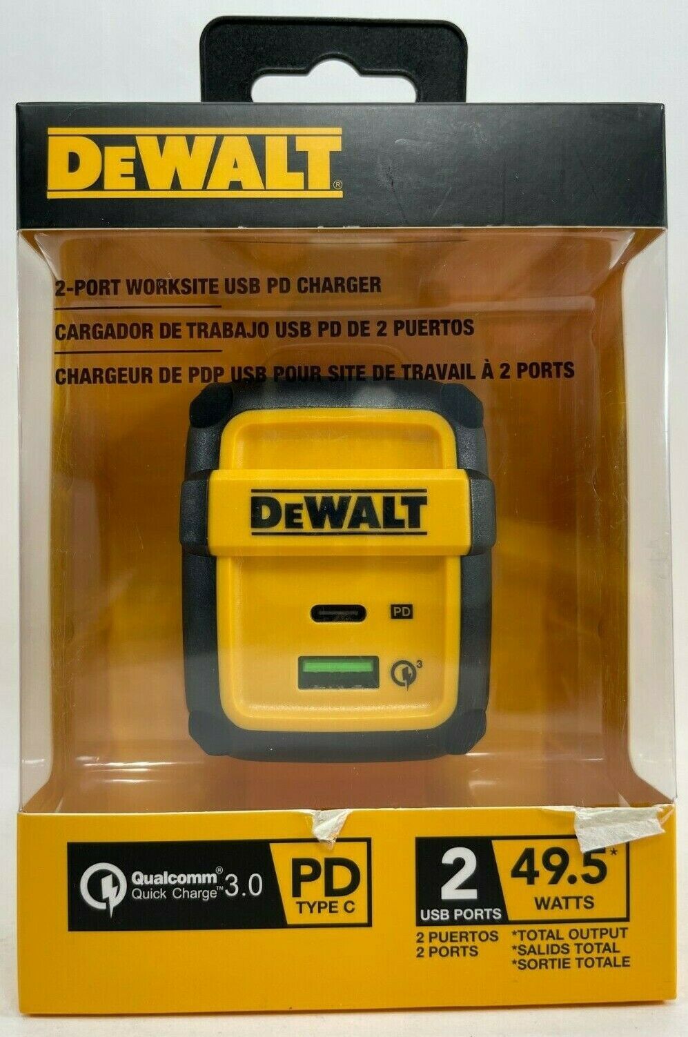 DeWalt - DXMA1310851 - 50-Watt 2-Port Worksite USB PD Charger ...