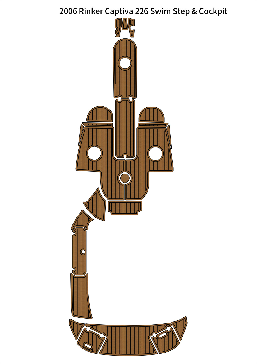 2006 Rinker Captiva 226 Swim Platform Cockpit Pad Boat EVA Foam Teak ...