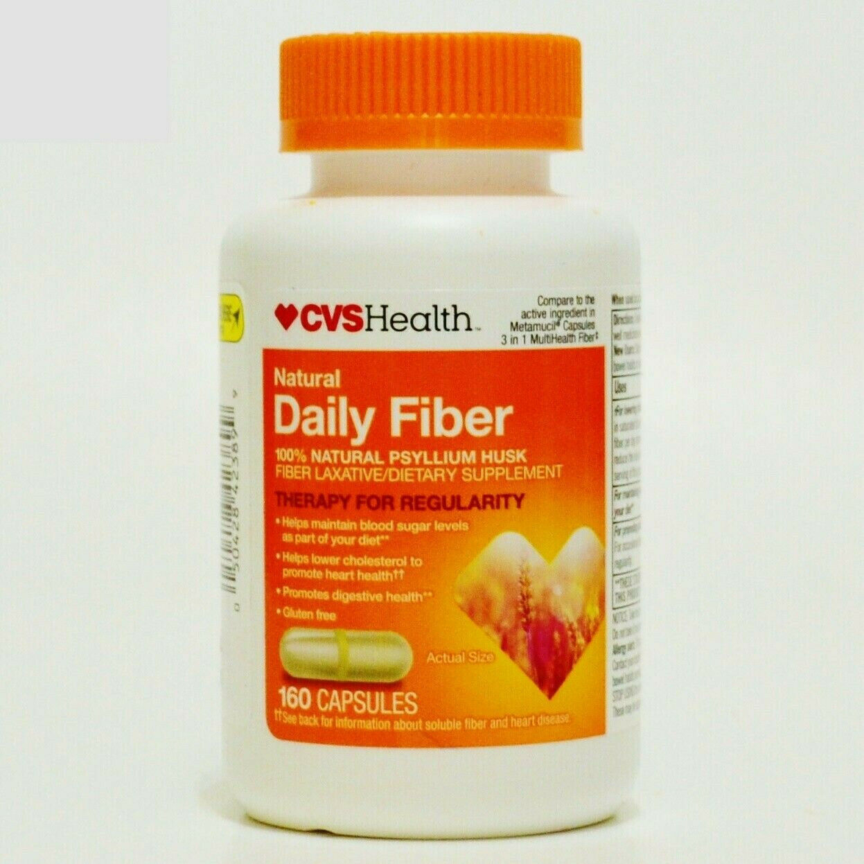 CVS Health Natural Daily Fiber Therapy For Regularity 160 Capsules ...