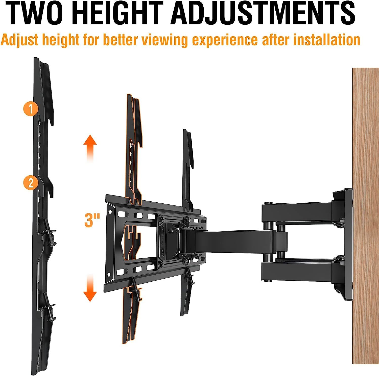 Full Motion TV Mount TV Wall Mount Swivel and Tilt for Most 26-55 Inch ...