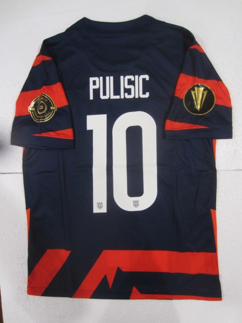 Christian Pulisic USA USMNT 2021 Gold Cup Stadium Blue Red Away Soccer ...