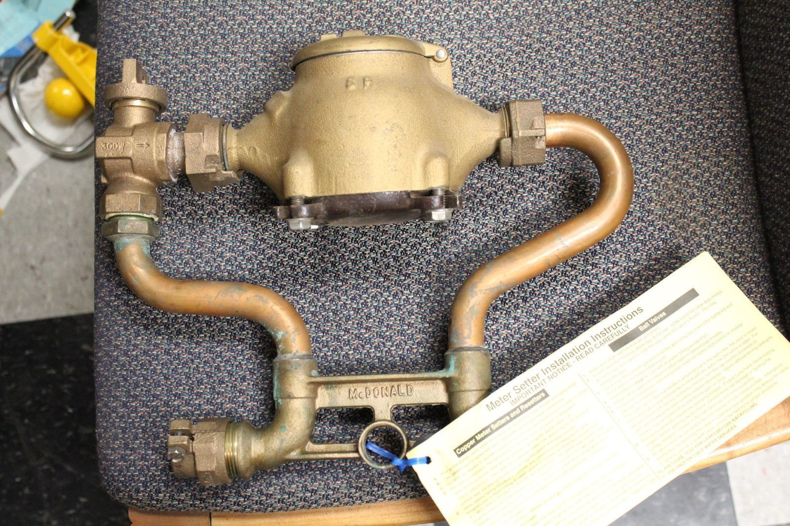 Mcdonald 3 4 CTS 7 Meter Setter W Rockwell Meter Other Fittings