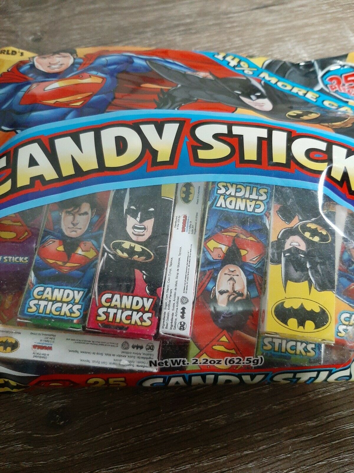 Worlds Confections SUPERMAN/BATMAN Candy Sticks (2) Bags 2.2oz - Other ...