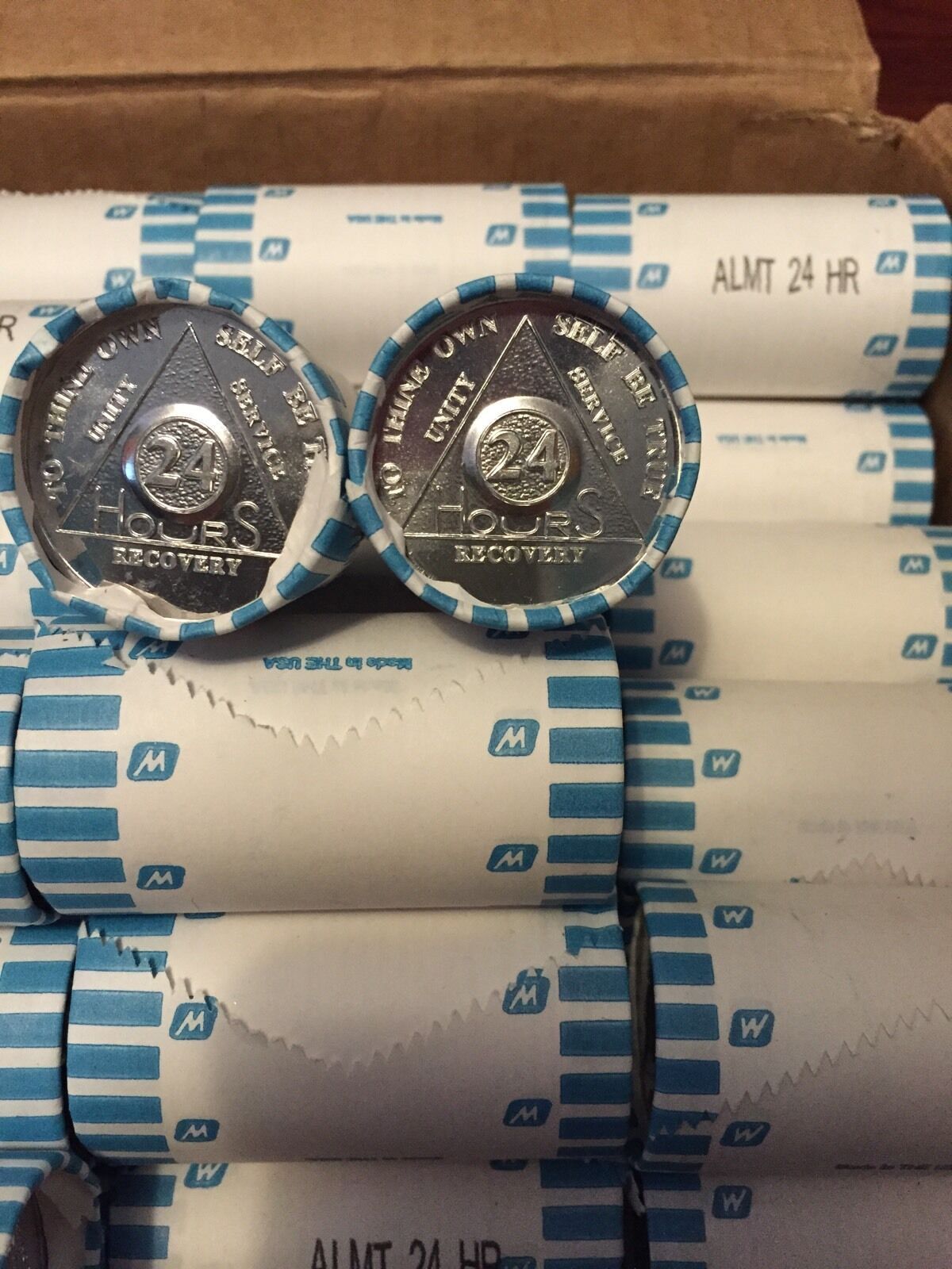 25 Alcoholics Anonymous AA 24 Hours Desire Chip Medallion Aluminum ...