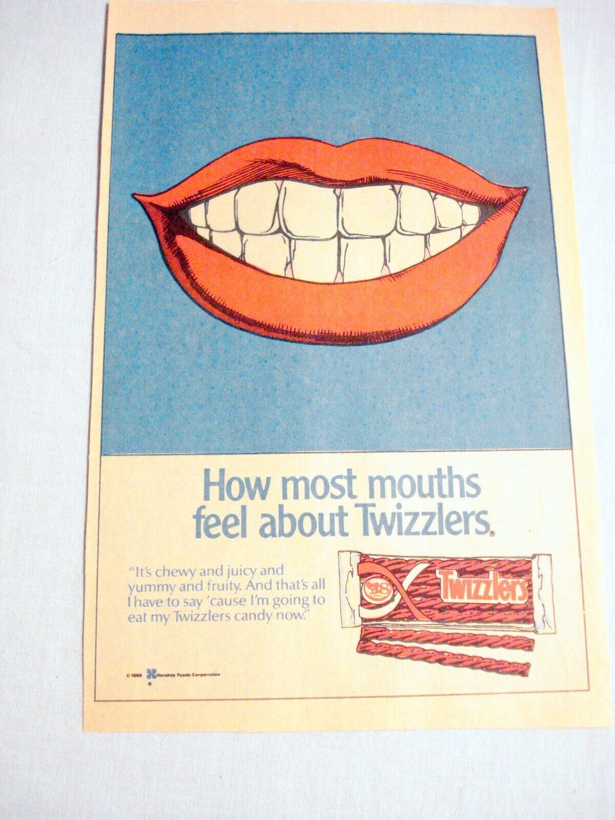 1986 Twizzlers Color Ad How Most Moths Feel About Twizzlers - Other